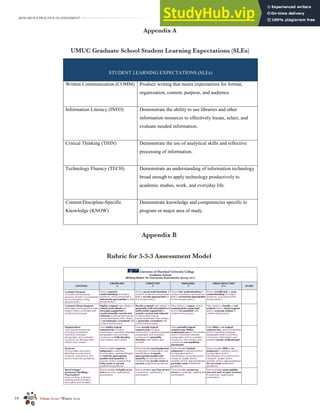 Assessing Graduate Student Learning In Four Competencies Use Of A Common Assignment And A ...