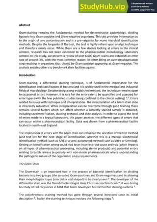 Assessing Gram-Stain Error Rates Within The Pharmaceutical Microbiology ...