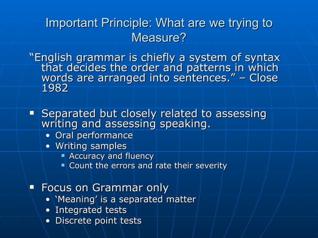 Assessing grammar | PPT