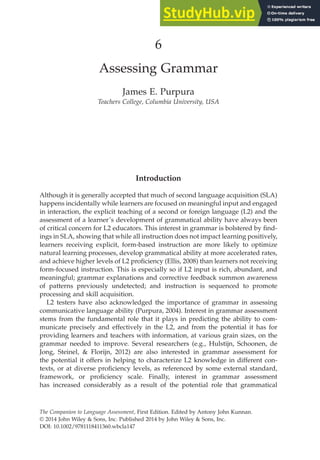 Assessing Grammar | PDF