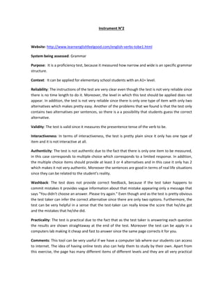 Assessing grammar&vocabulary | DOCX | Standardized Testing ...