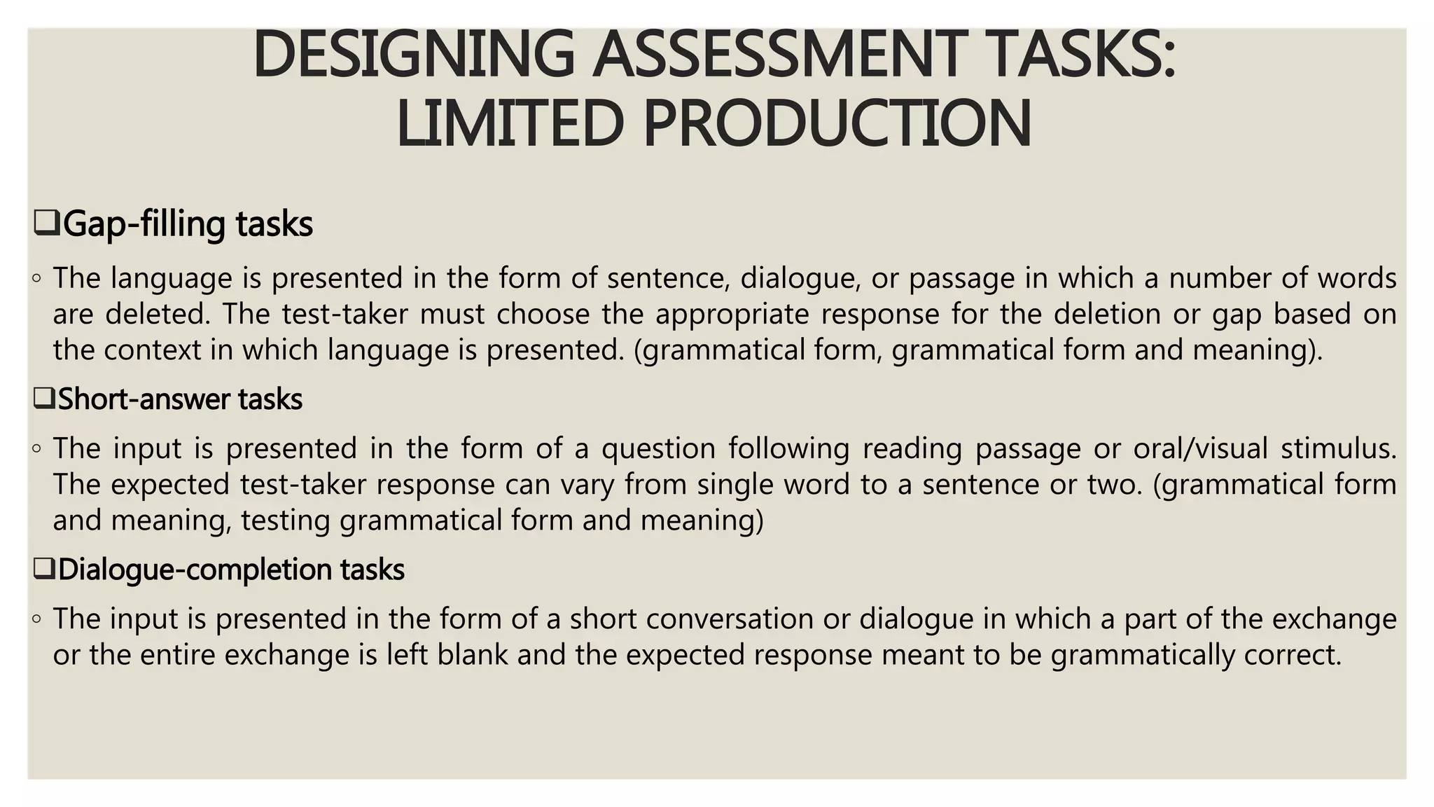 Assessing grammar & vocabulary | PPTX