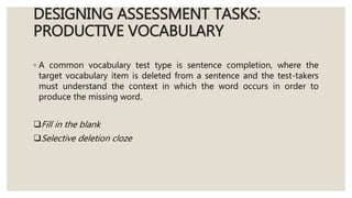 Assessing grammar & vocabulary | PPTX