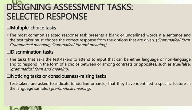 Assessing grammar & vocabulary | PPTX | Educational Assessment | Education
