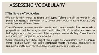 Assessing grammar & vocabulary | PPTX