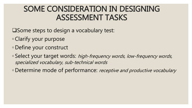 Assessing grammar & vocabulary | PPTX | Educational Assessment | Education