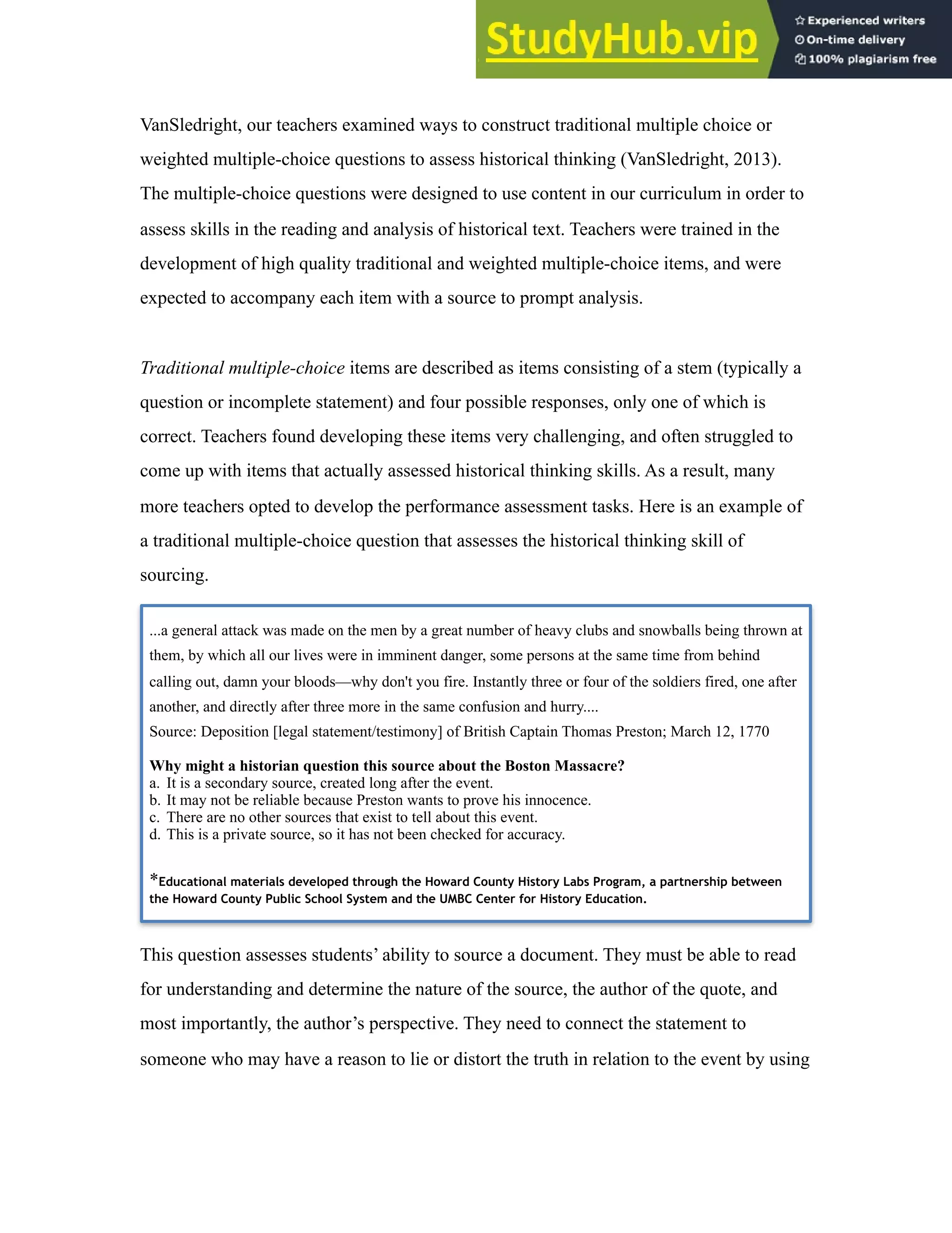 Assessing Historical Thinking Skills.Pdf