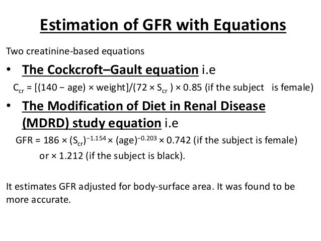 Assessing kidney function — measured