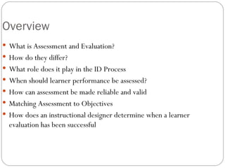 Assessing learning in Instructional Design | PPT