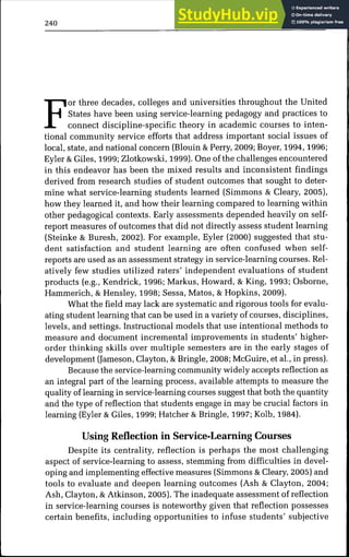 Assessing Learning in Service-Learning Courses Through Critical ...