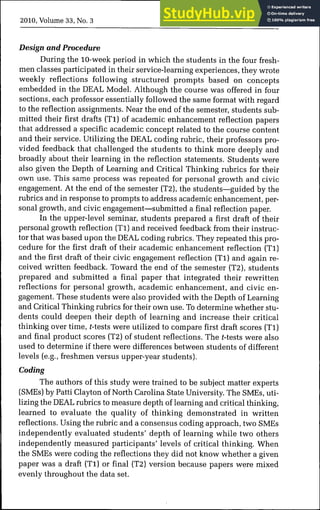 Assessing Learning in Service-Learning Courses Through Critical ...