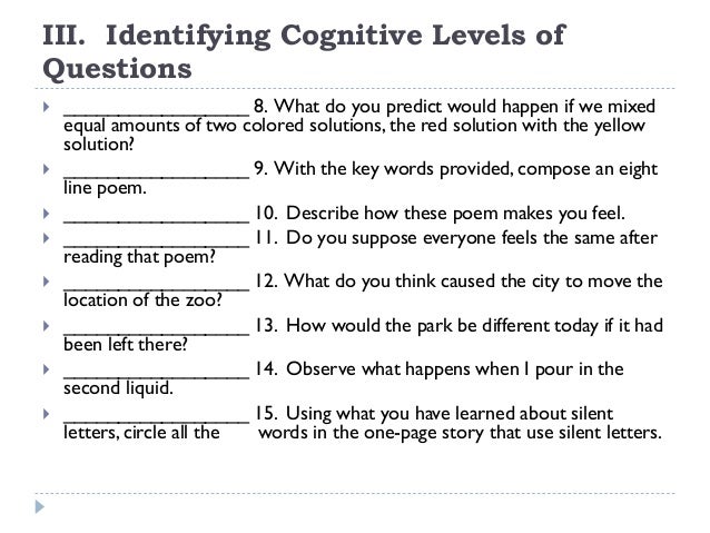 Assessing learning objectives