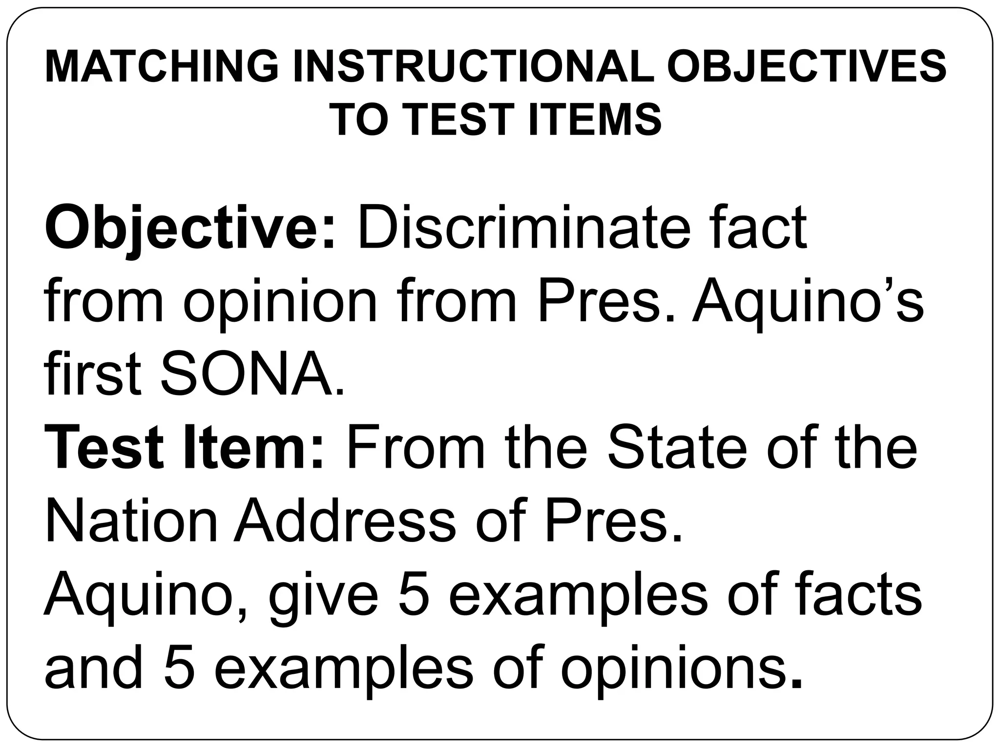 Assessing learning outcomes objectives | PPTX