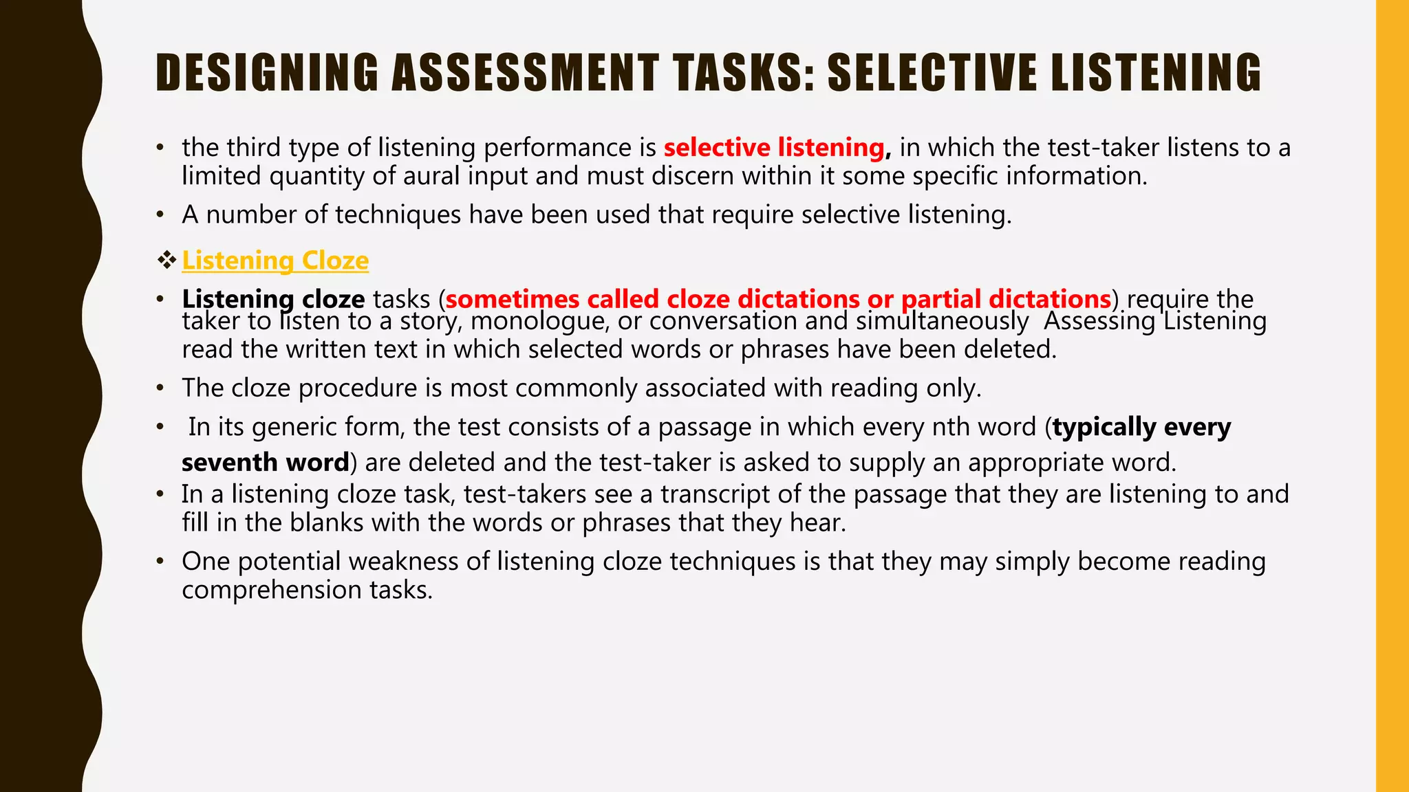 Assessing listening_ chapter6 | PPTX