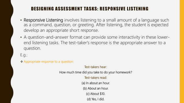 Assessing listening_ chapter6 | PPTX