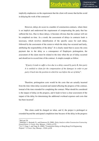 Assessing Loss And Expenses Claim By Prolongation Cost | PDF