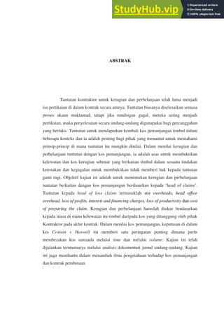 Assessing Loss And Expenses Claim By Prolongation Cost | PDF