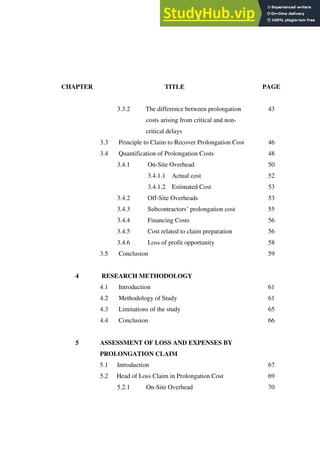 Assessing Loss And Expenses Claim By Prolongation Cost | PDF