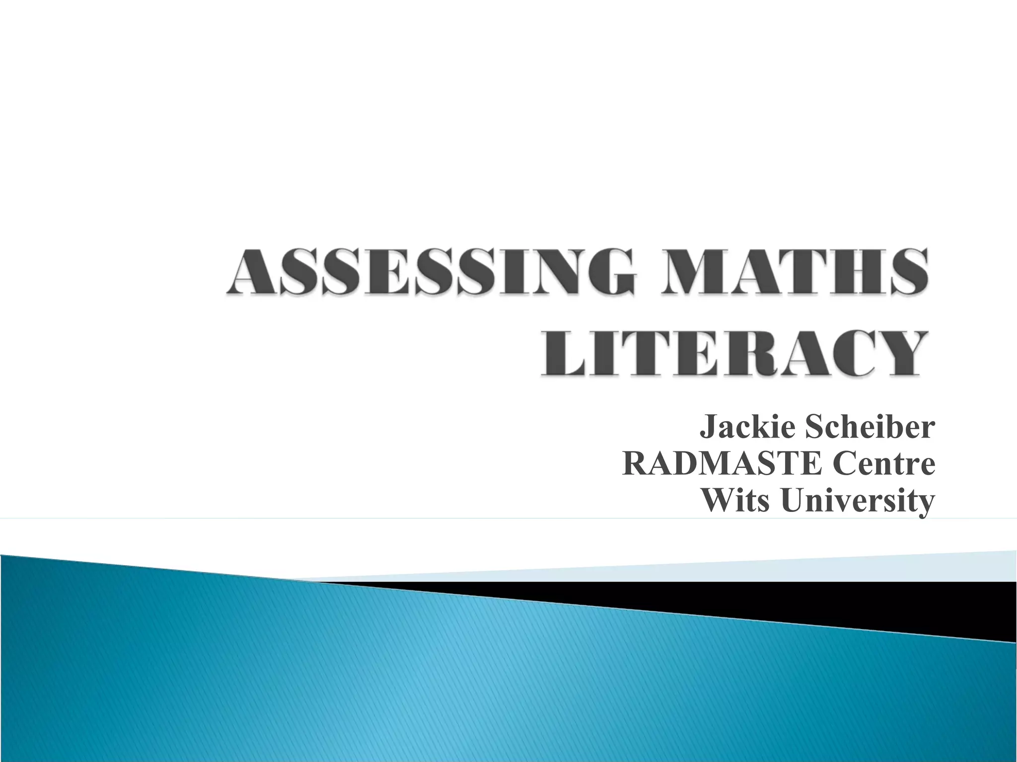 Assessing Maths Lit Exams | PPT | Educational Assessment | Education