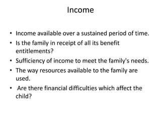Assessing needs & risks 2 ecological theory & family & environmental ...