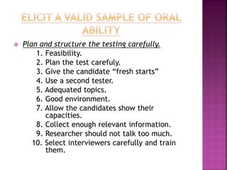 Assessing oral ability | PPT