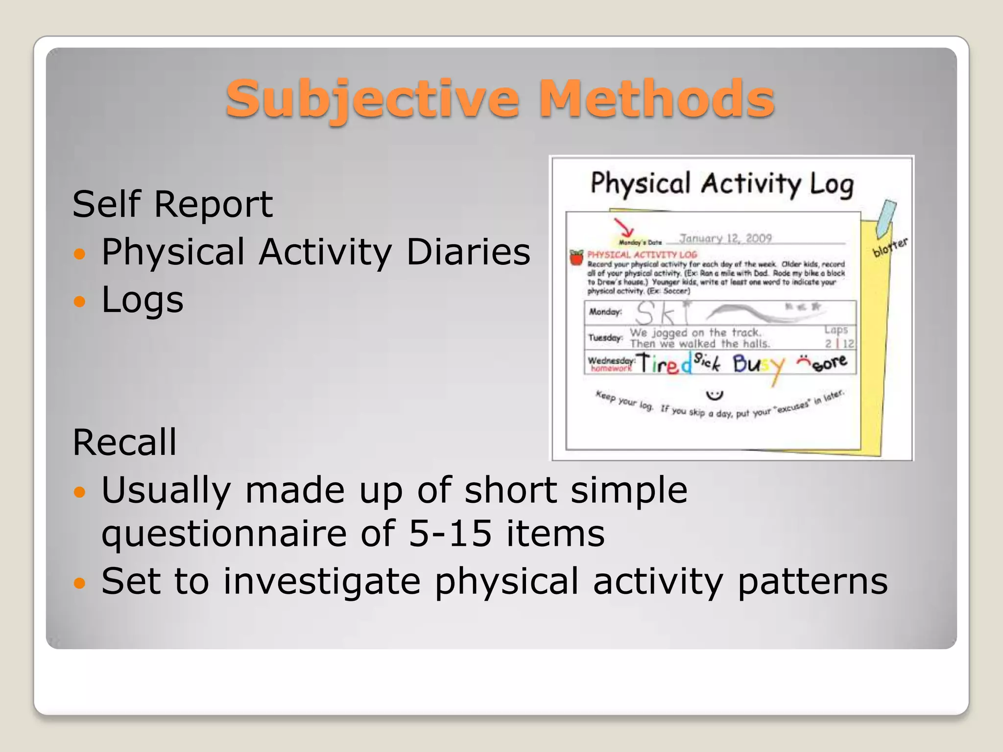 Assessing physical activity | PPTX