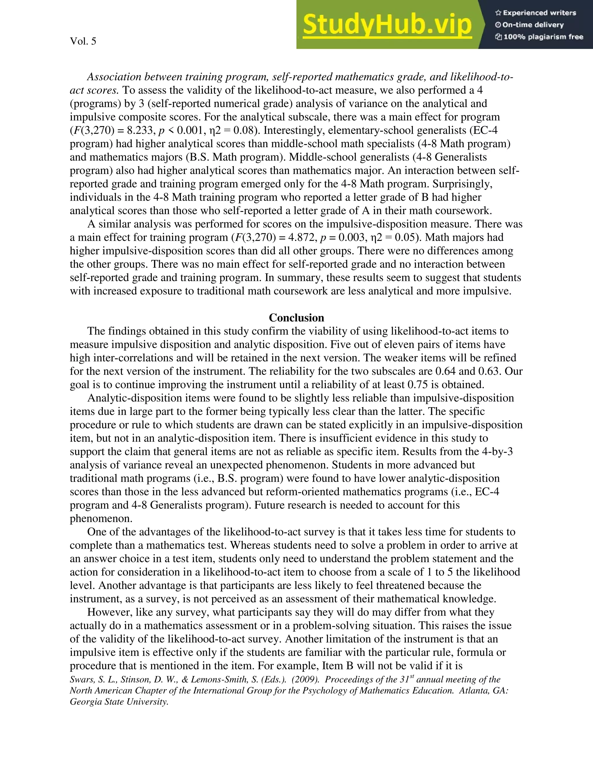 Assessing Problem-Solving Dispositions Likelihood-To-Act Survey | PDF