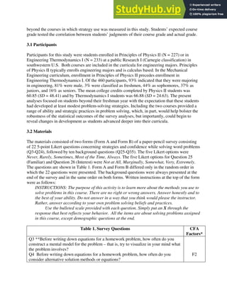 Assessing Problem-Solving Strategy Use By Engineering Undergraduates | PDF
