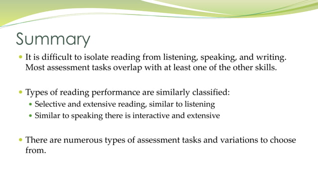 Assessing reading | PPT