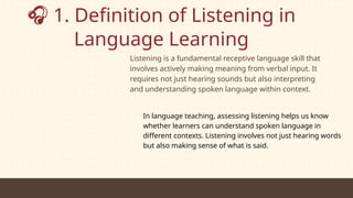Assessing receptive skills (listening and reading ) | PPTX