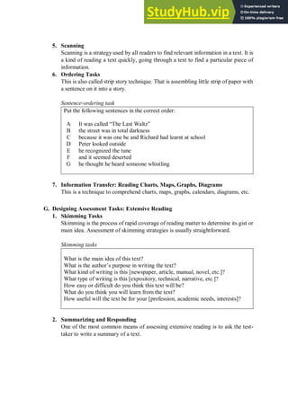 Assessing Reading (Language Testing) | PDF