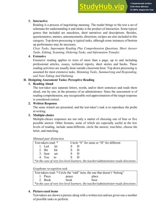 Assessing Reading (Language Testing) | PDF