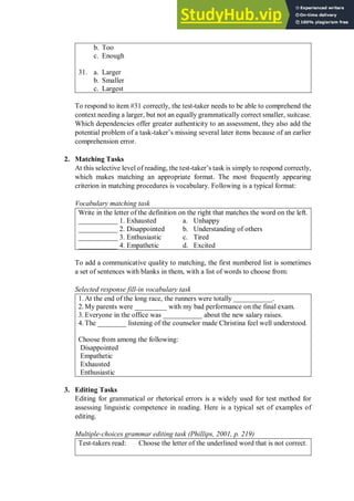 Assessing Reading (Language Testing) | PDF