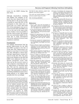 Assessing recovery and establishing prognosis following total knee ...