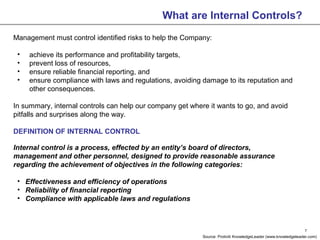 Assessing risks and internal controls training | PPT