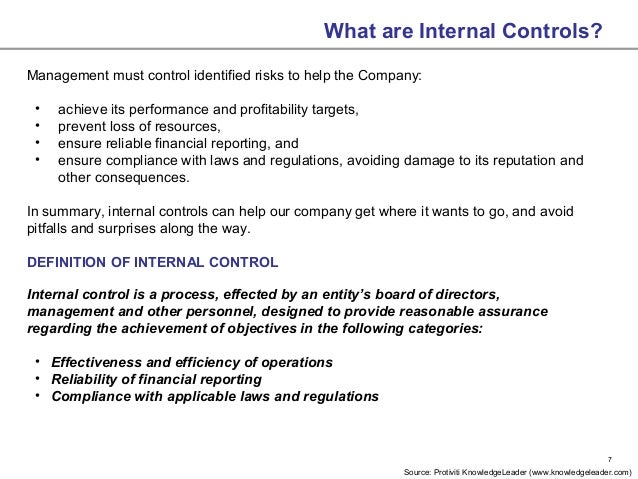 Assessing risks and internal controls training
