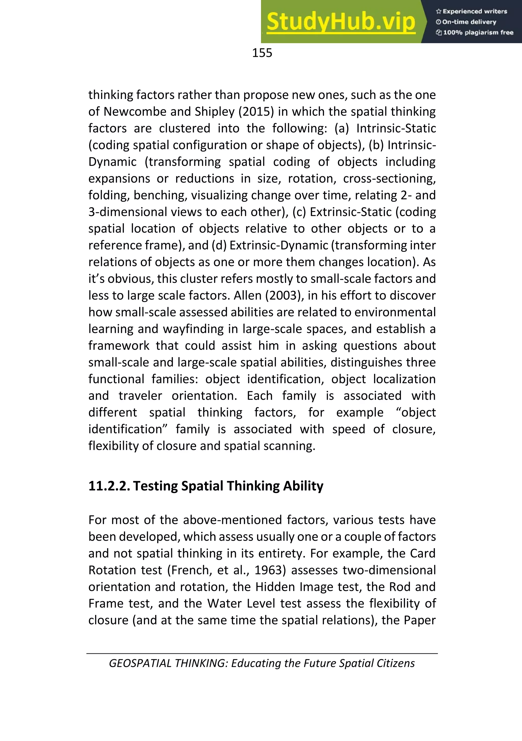 Assessing Spatial Thinking Ability | PDF