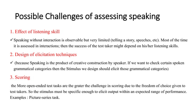 Assessing speaking | PPTX