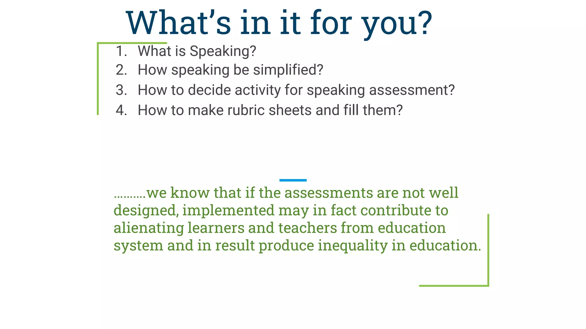 Assessing speaking | PPTX