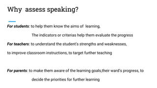 Assessing speaking | PPTX