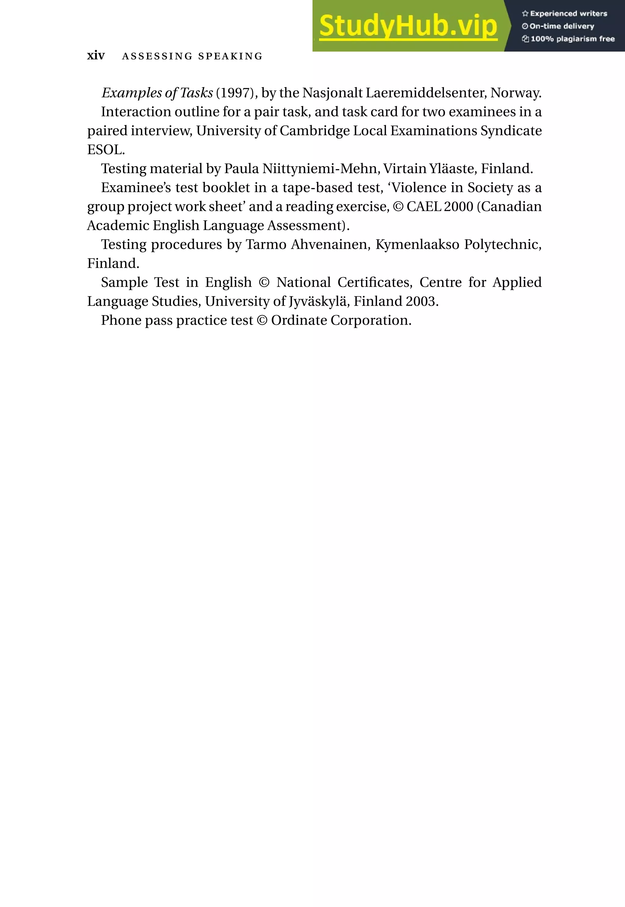 Assessing Speaking Cambridge Language Assessment | PDF