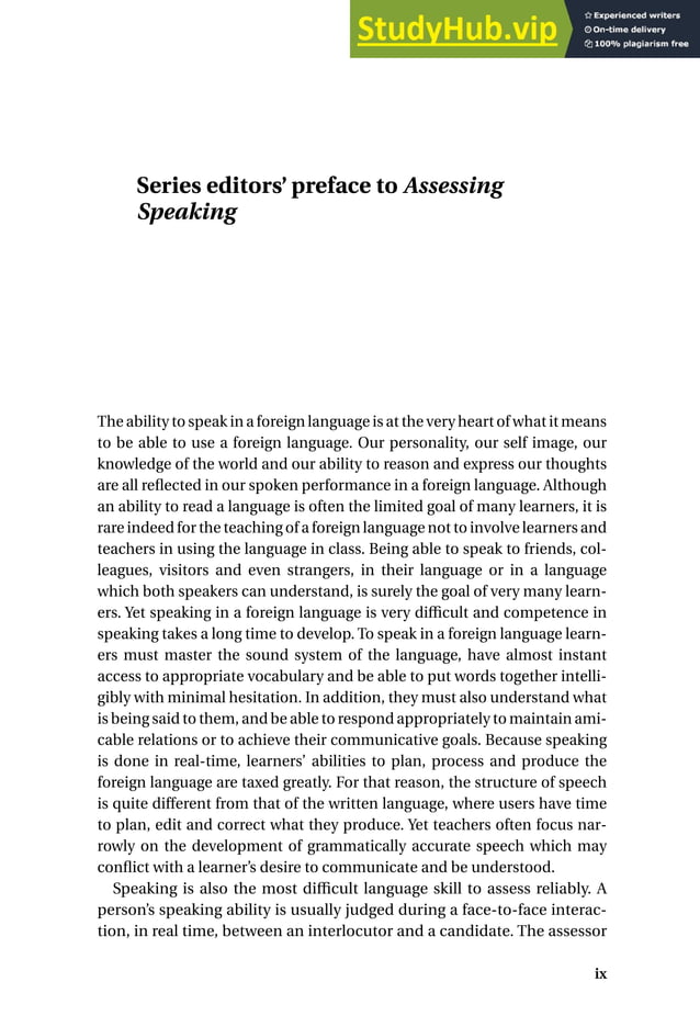 Assessing Speaking Cambridge Language Assessment | PDF