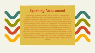 Assessing Speaking .pdf | Standardized Testing | Educational Assessment