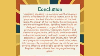 Assessing Speaking .pdf | Standardized Testing | Educational Assessment