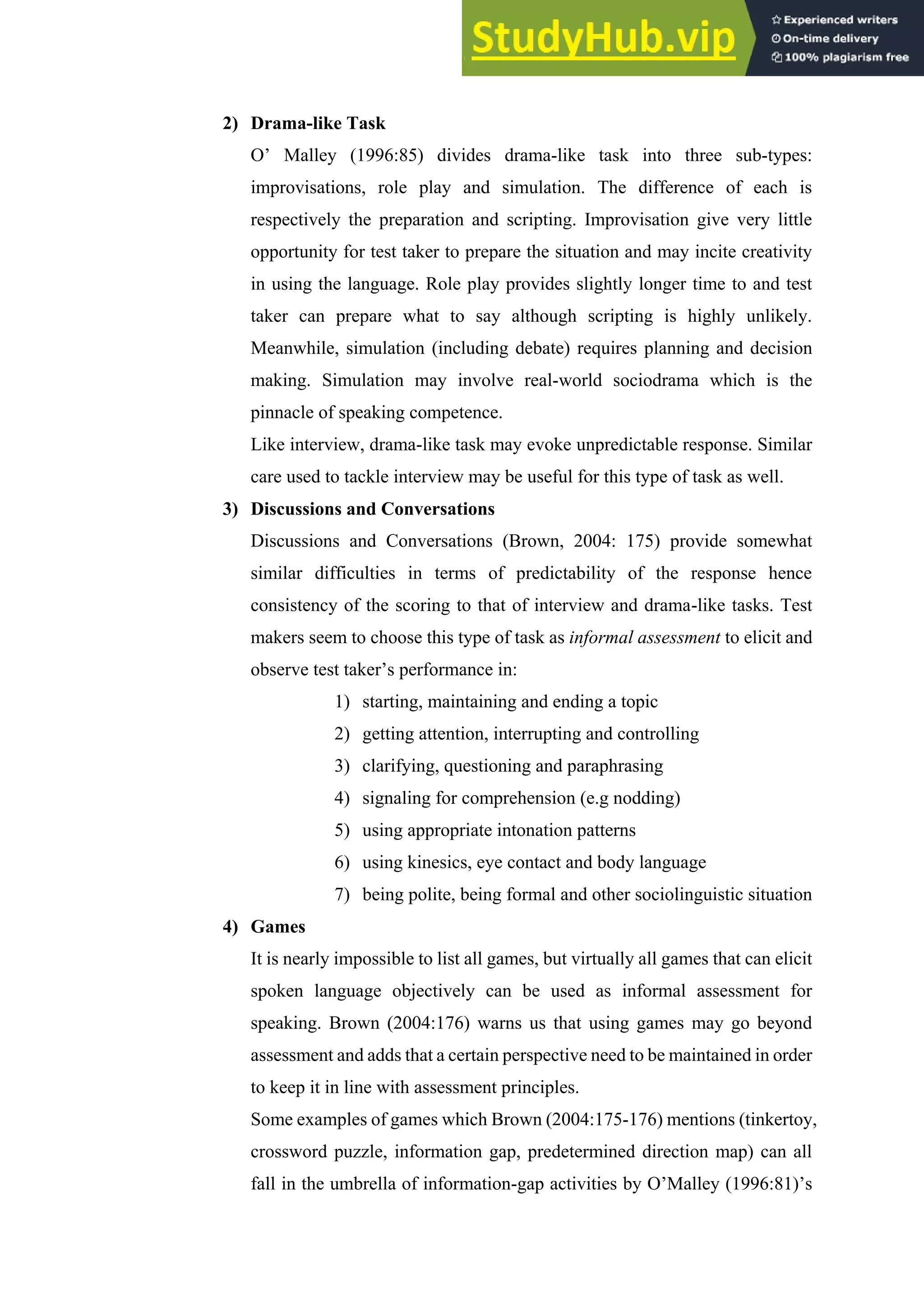 Assessing Speaking Skill A Summary | PDF