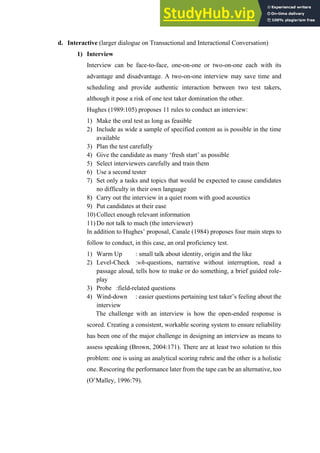 Assessing Speaking Skill A Summary | PDF