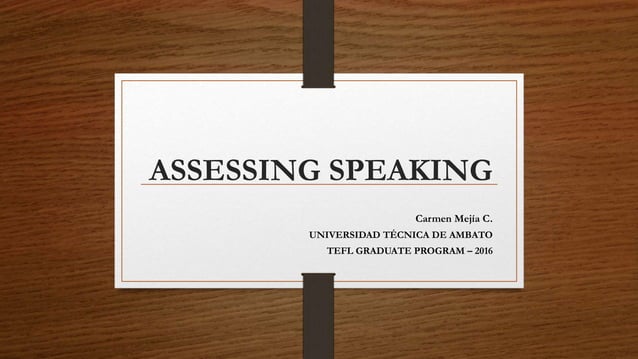 Assessing Speaking | PPT