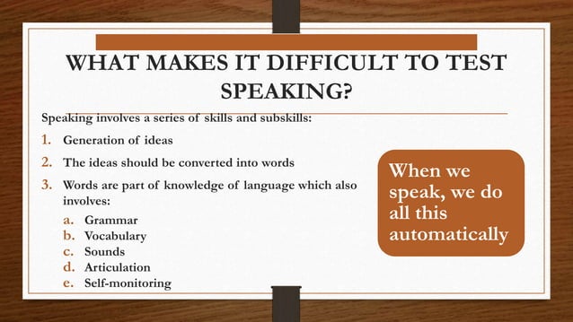 Assessing Speaking | PPT