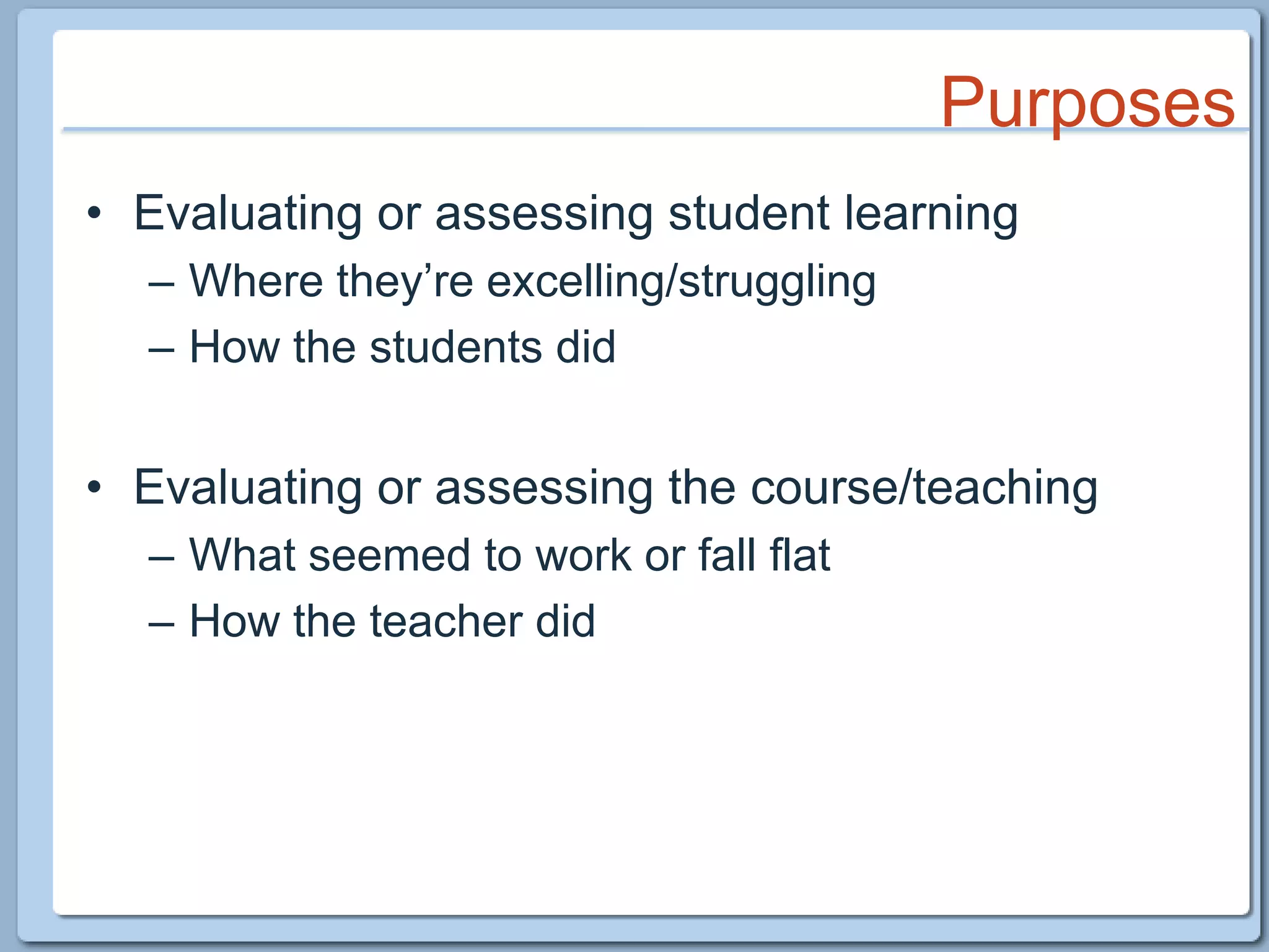 Assessing Student Learning | PPT