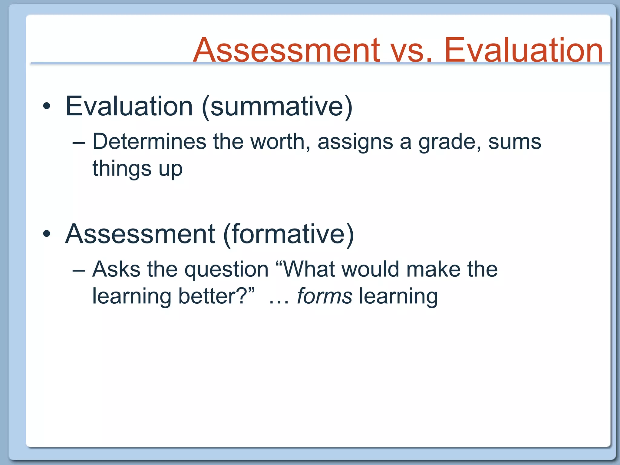 Assessing Student Learning | PPTX